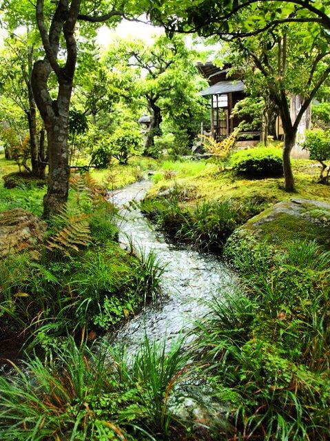 A babbling brook within the grounds of Tenryu-ji temple | plingthinks
